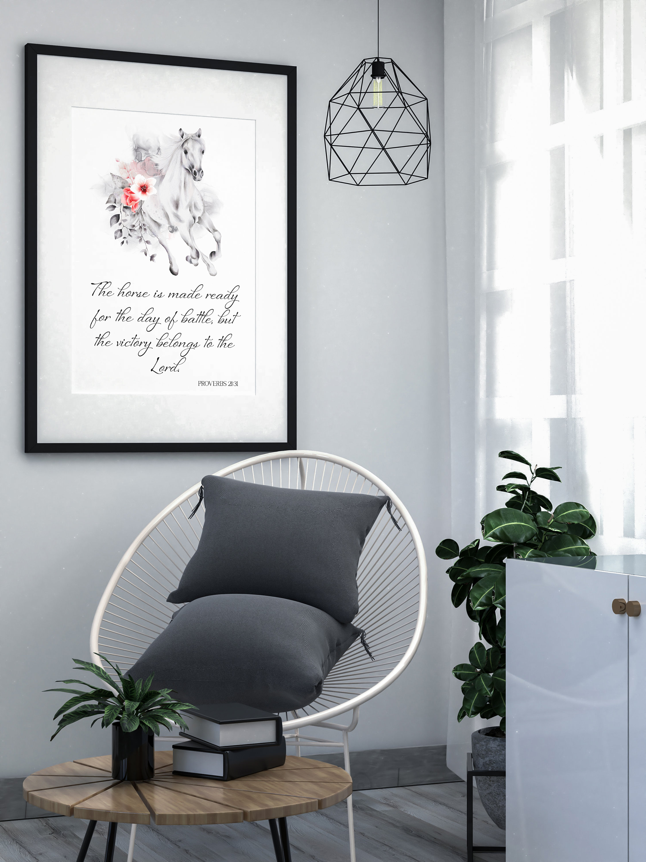 Proverbs 21:31 Bible Verse Wall Art Printable L Scripture Decor L Horse ...