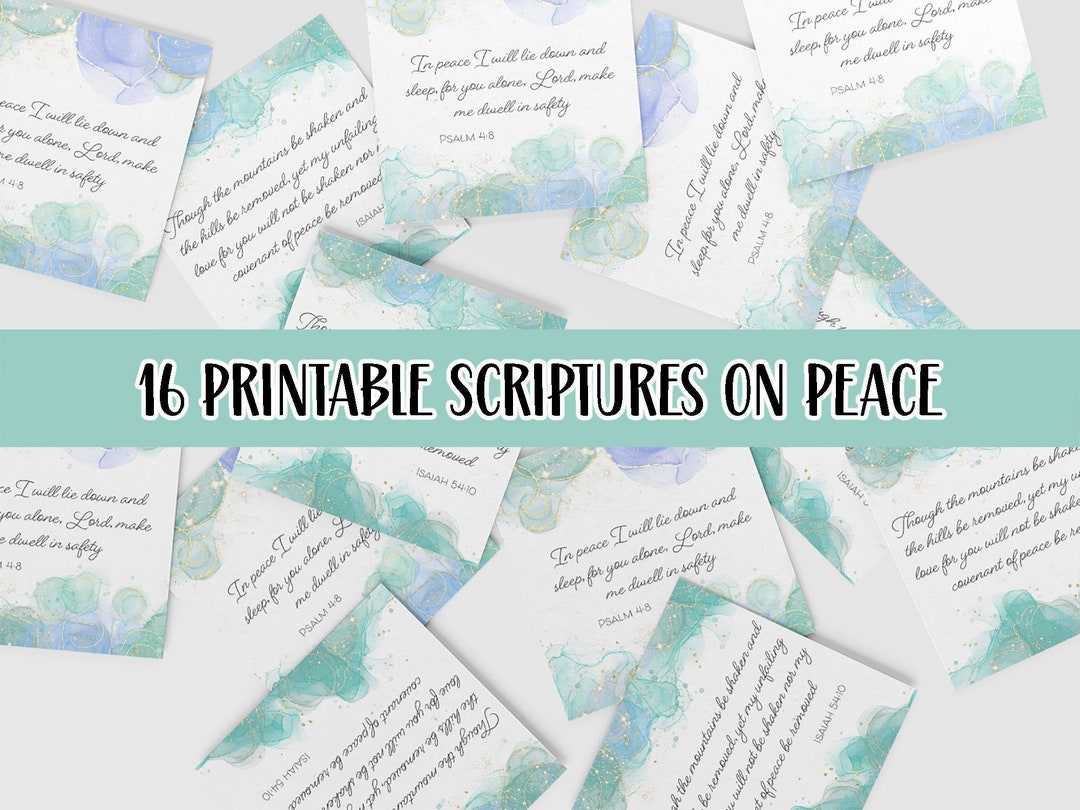 16 Printable Scripture Cards on Peace I Encouragement Bible Verses I ...
