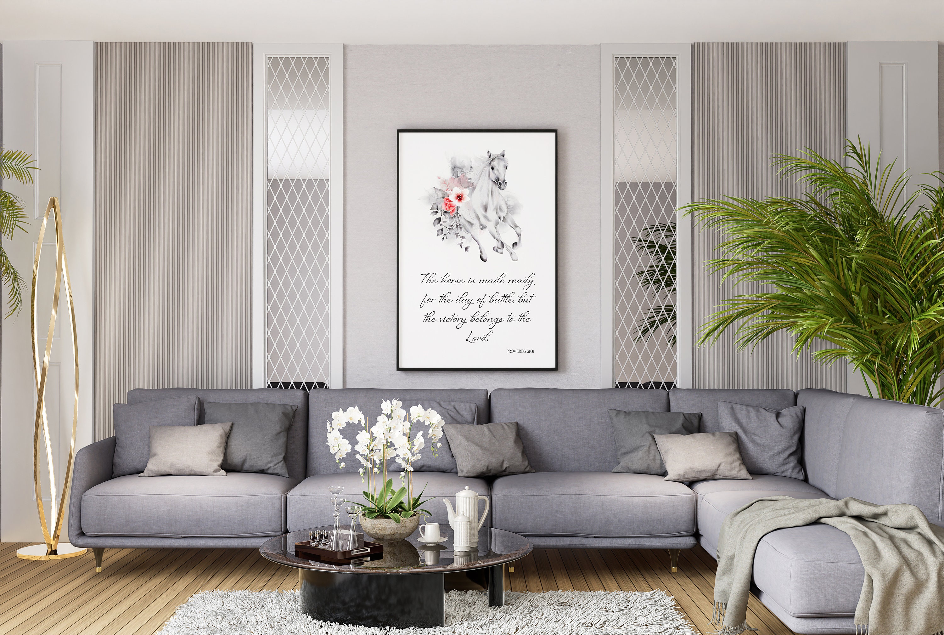 Proverbs 21:31 Bible Verse Wall Art Printable L Scripture Decor L Horse ...