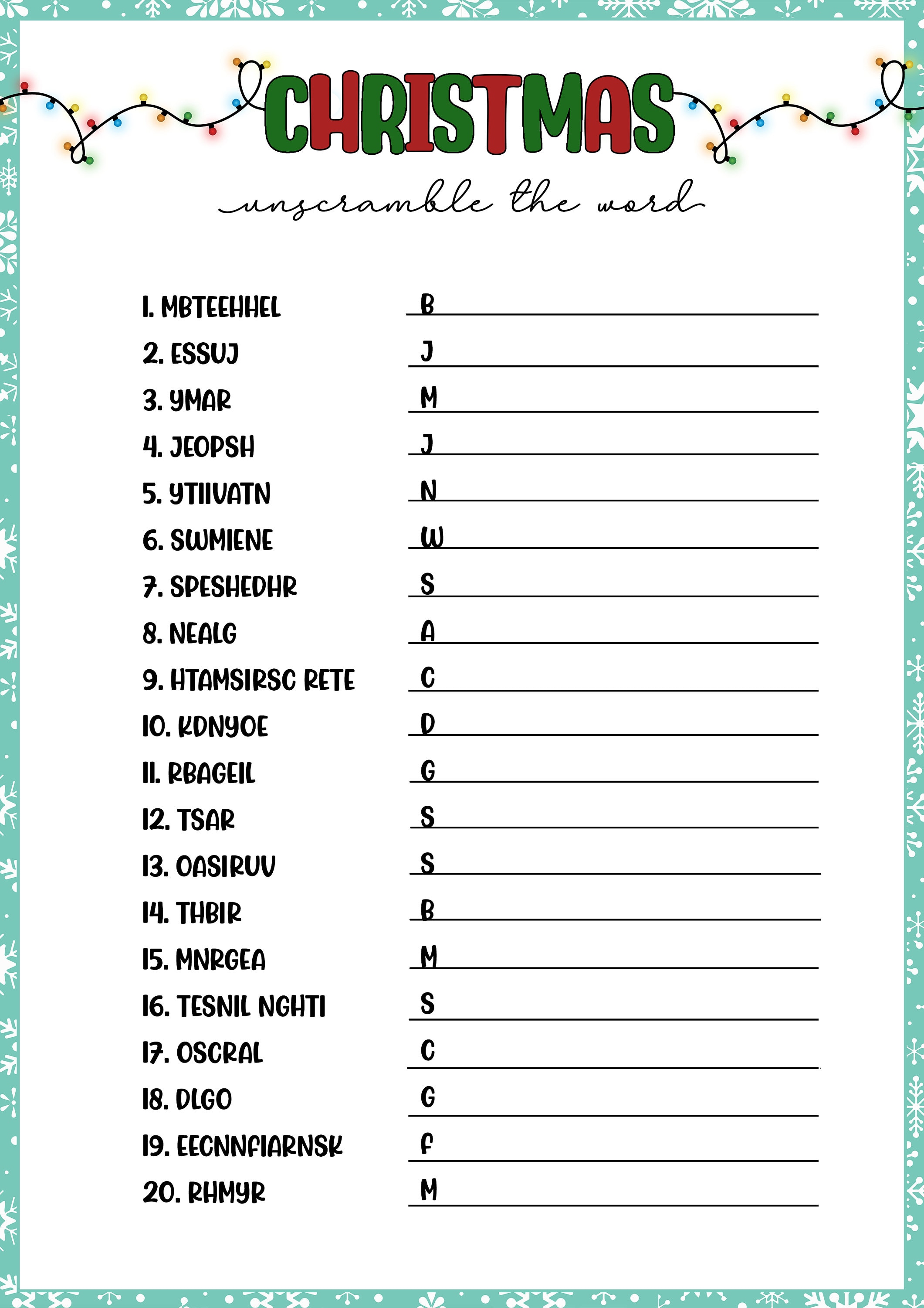 Printable Christmas Games Bundle L Solve the Riddle L Unscramble the ...