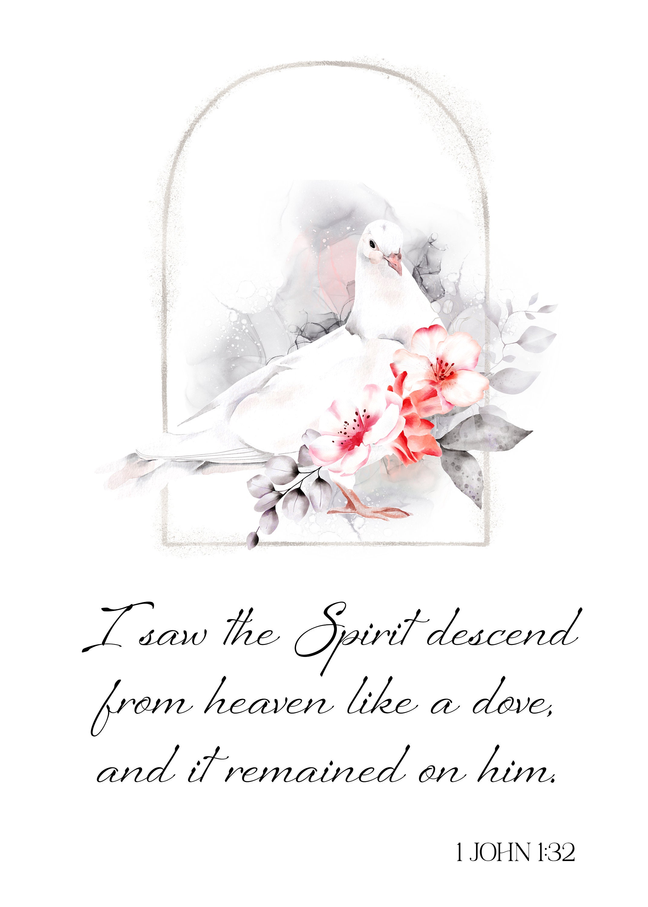 John 1:32 Printable Bible Verse Wall Art I Scripture Print I Holy ...