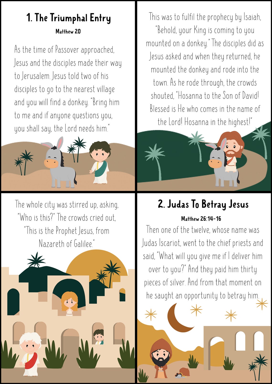 Printable Easter Story Cards I Christian Easter Story for Kids I Easter ...