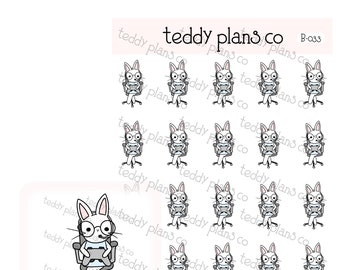 Study Bunnies Studying, Homework, Exams, Assignment Planner Stickers B ...