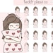 Hugging Pillow Girl Stickers Planner Stickers - Etsy