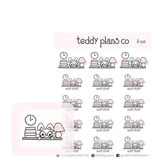 Study Bunnies Studying Homework Exams Assignment | Etsy