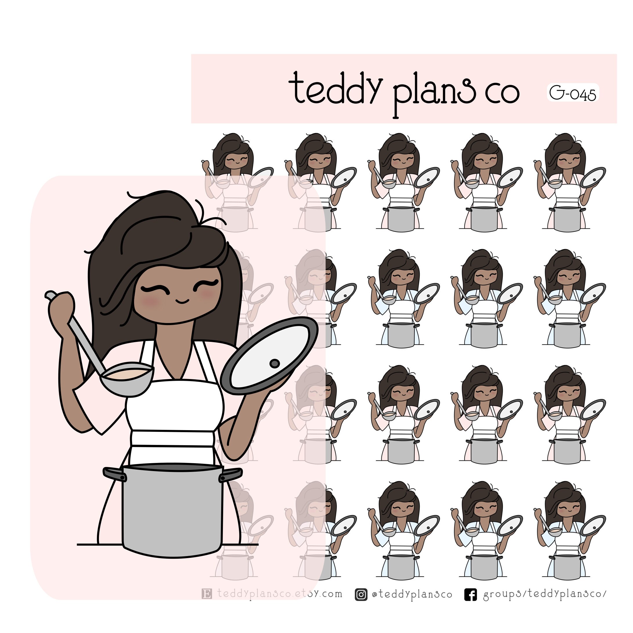 Cooking Girl Stickers Printable Planner Stickers - Etsy