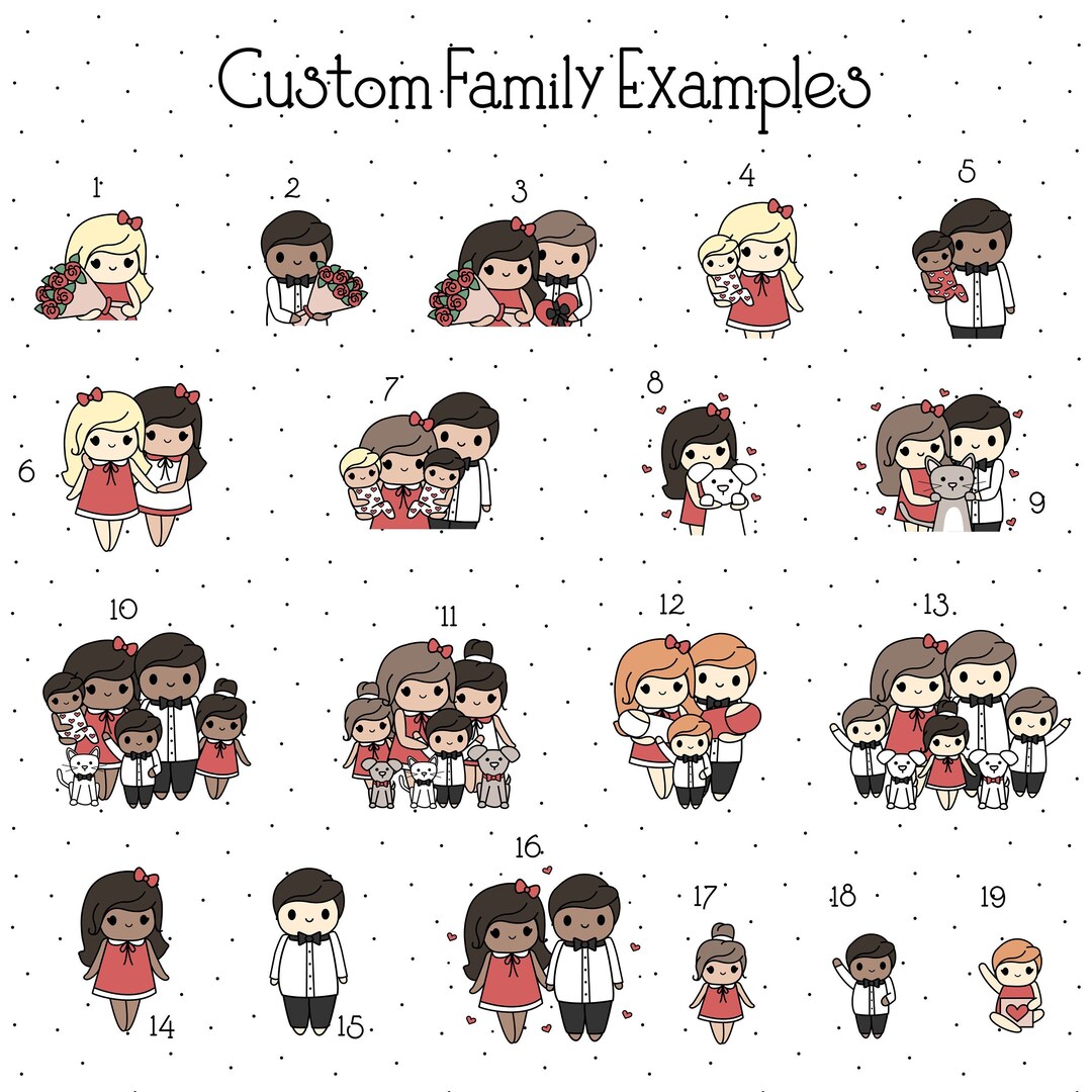 Valentine's Day Customise Your Own Family | Planner Stickers (C-009) - Etsy
