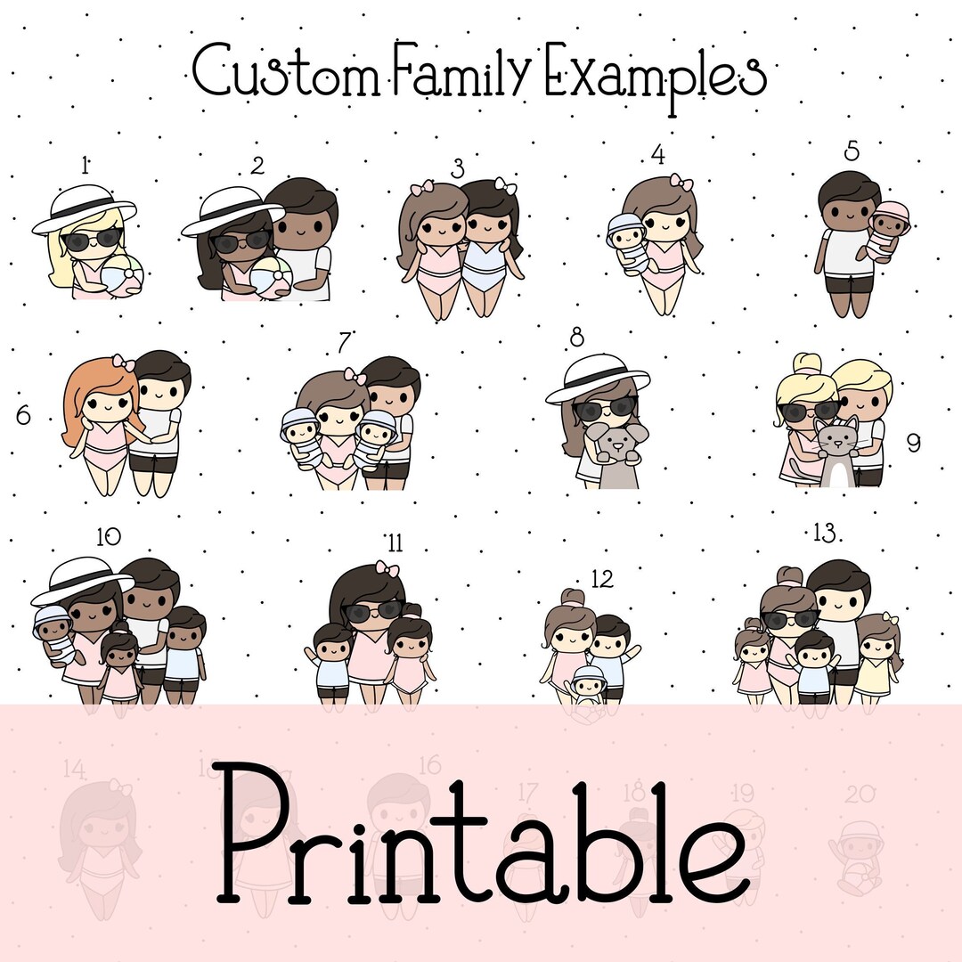 PRINTABLE Custom Summer Family Planner Stickers C-012 - Etsy