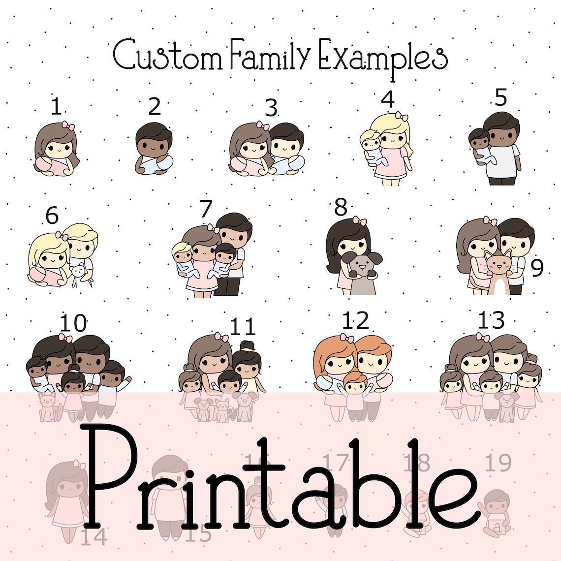 PRINTABLE Customise Your Own Family Planner Stickers C-006 | Etsy