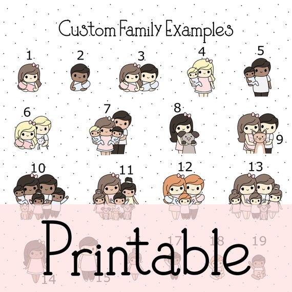 PRINTABLE Customise Your Own Family Planner Stickers C-006 | Etsy
