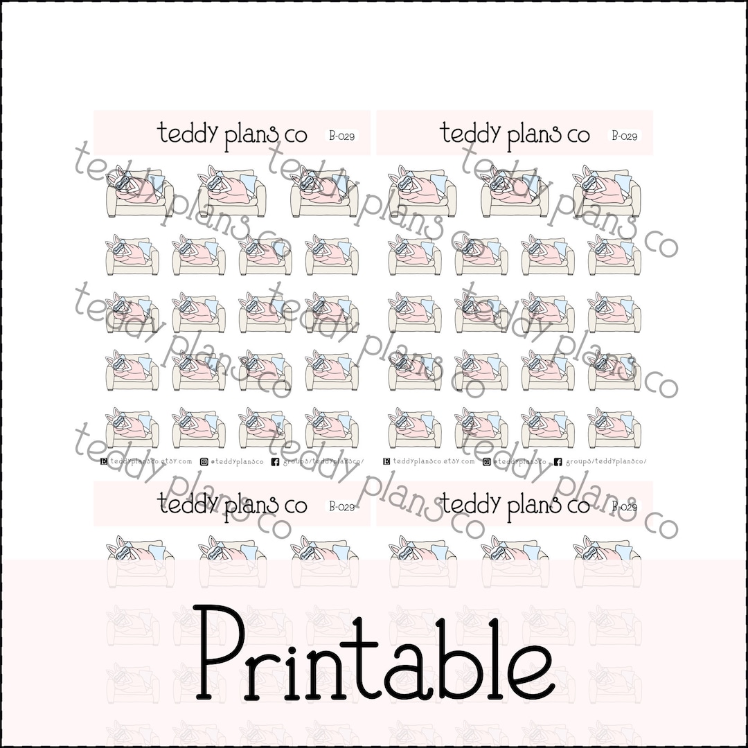Snooze Bunnies | Printable Planner Stickers (B-029) - Etsy