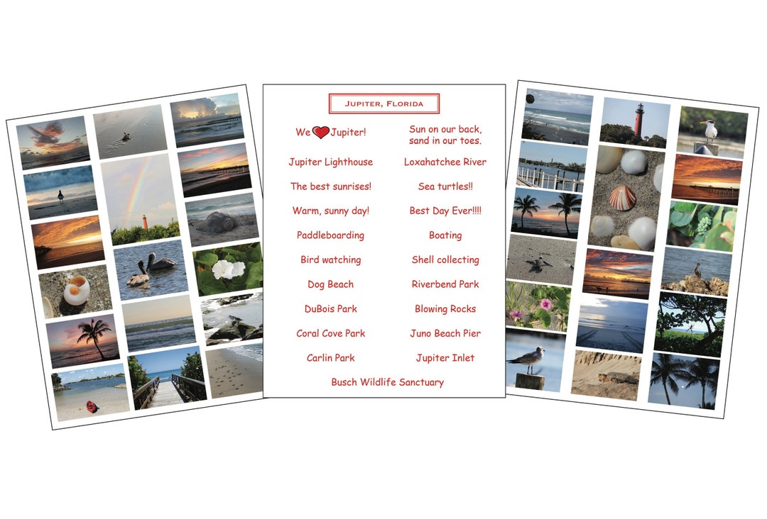 Jupiter Florida Scrapbook Stickers Images DIGITAL DOWNLOAD Palm Beach ...