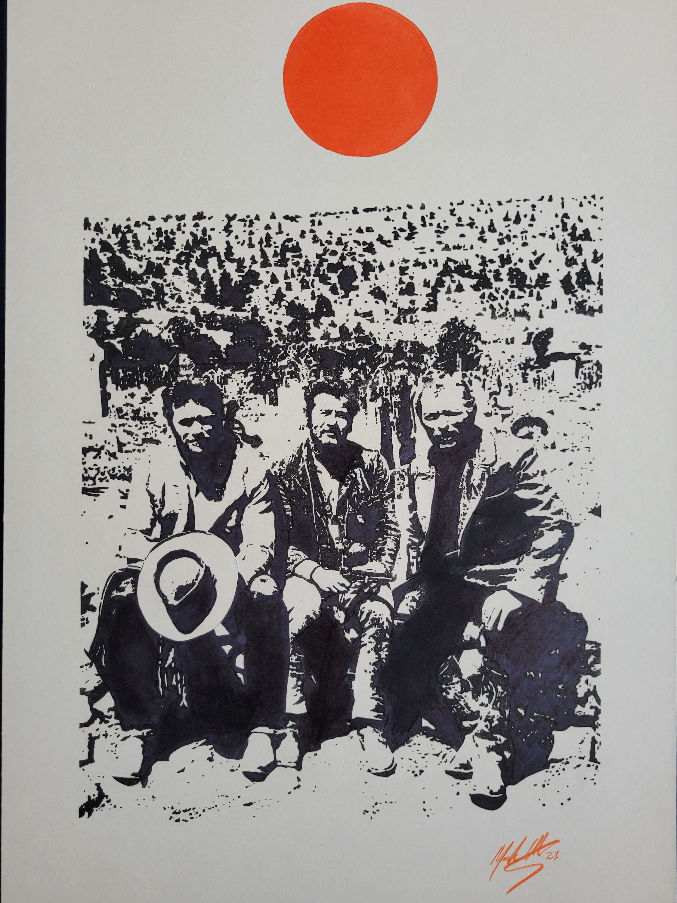 Highly Detailed Artwork - Legends of Sad Hill - Clint Eastwood, Eli Wallach, Lee Van Cleef - Etsy