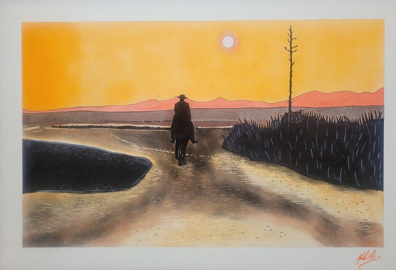 Goodbye Colonel - Lee Van Cleef Artwork - Cowboy Sunset - Etsy