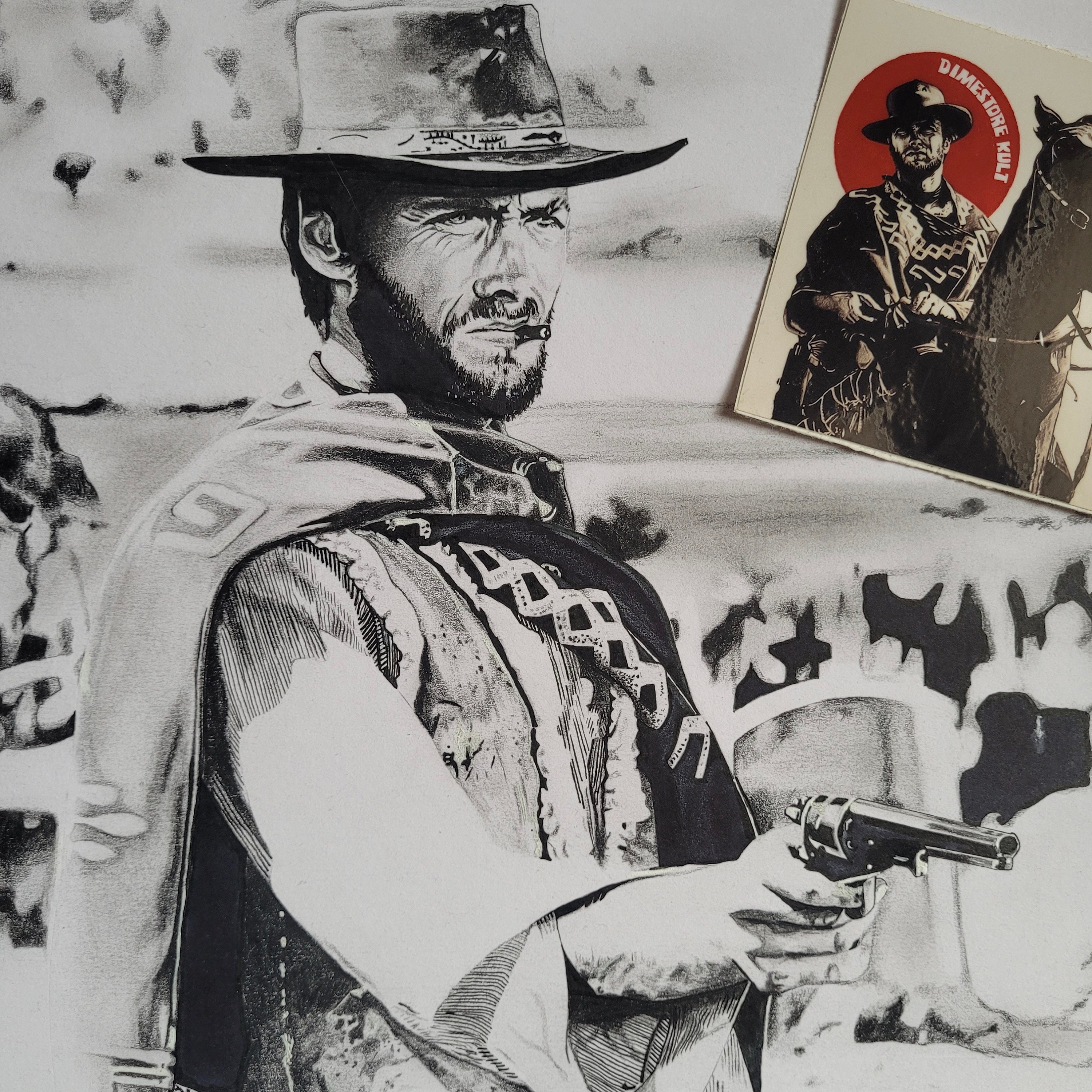 Sad Hill Gunslinger - Iconic Original Artwork in Pencil and Ink of ...