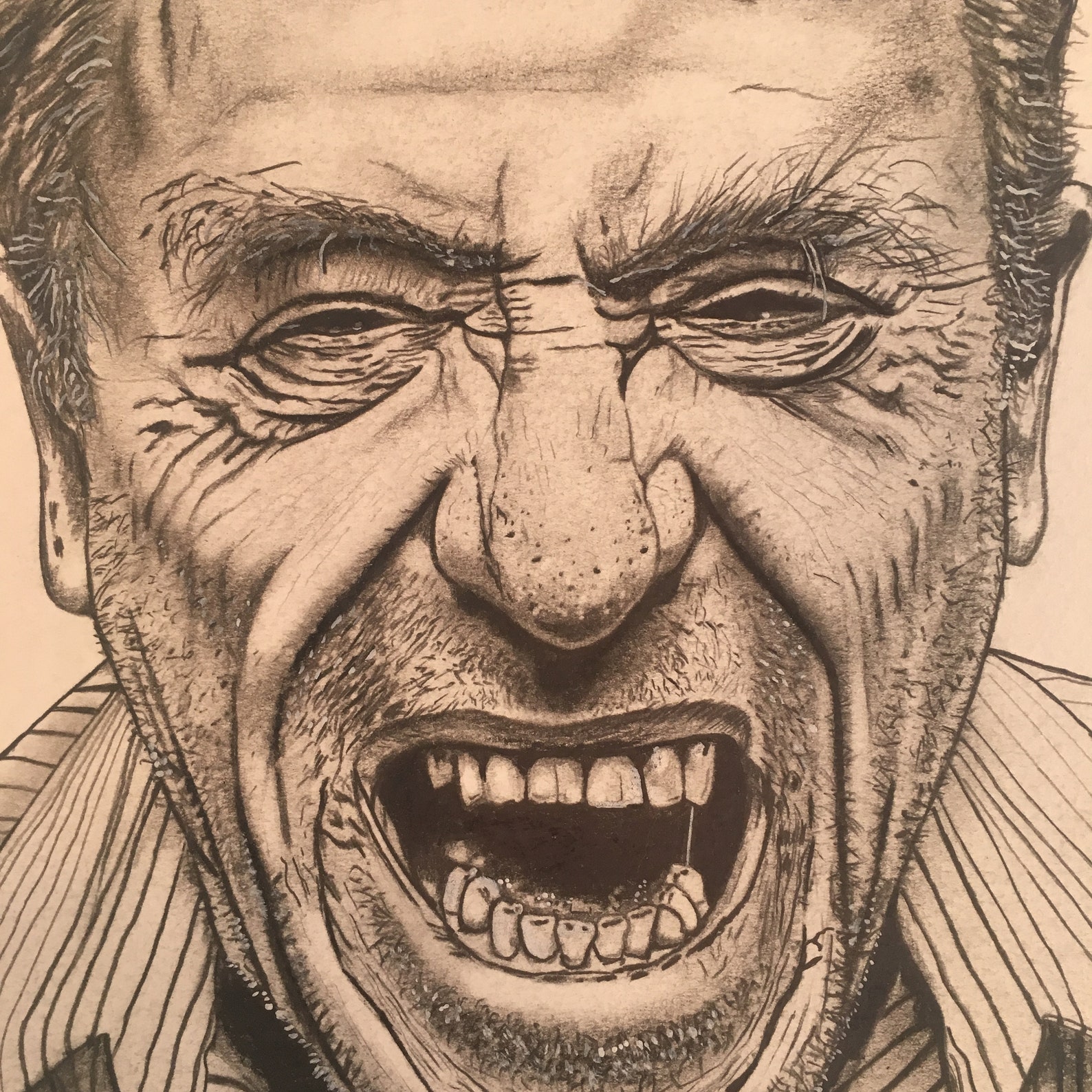 CHARLES BUKOWSKI - Barfly - Original Pencil Portrait of Legendary Los ...