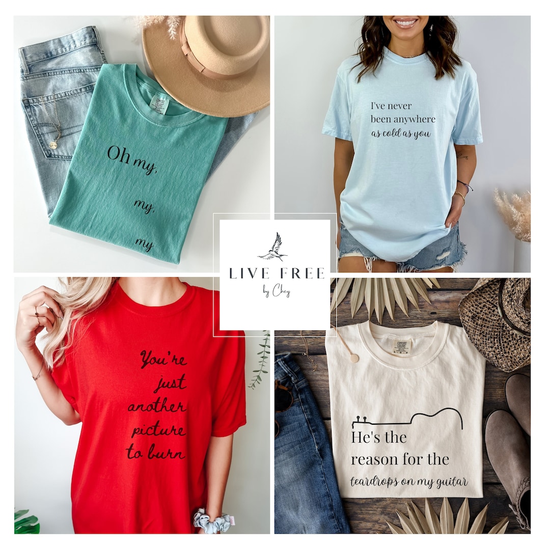 CUSTOM Taylor Swift Debut Album Lyrics Comfort Color Shirts for the ...