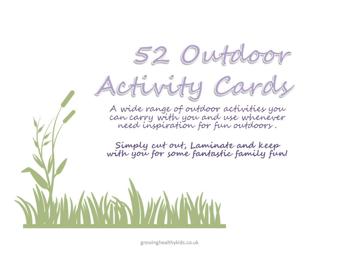 52 Outdoor Activity/task Cards Printable Instant Download - Etsy