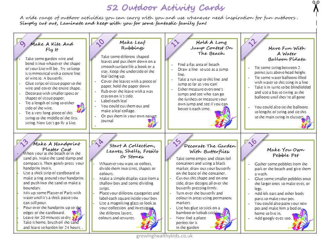 52 Outdoor Activity/task Cards Printable Instant Download - Etsy