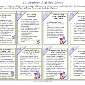 52 Outdoor Activity/task Cards Printable Instant Download - Etsy