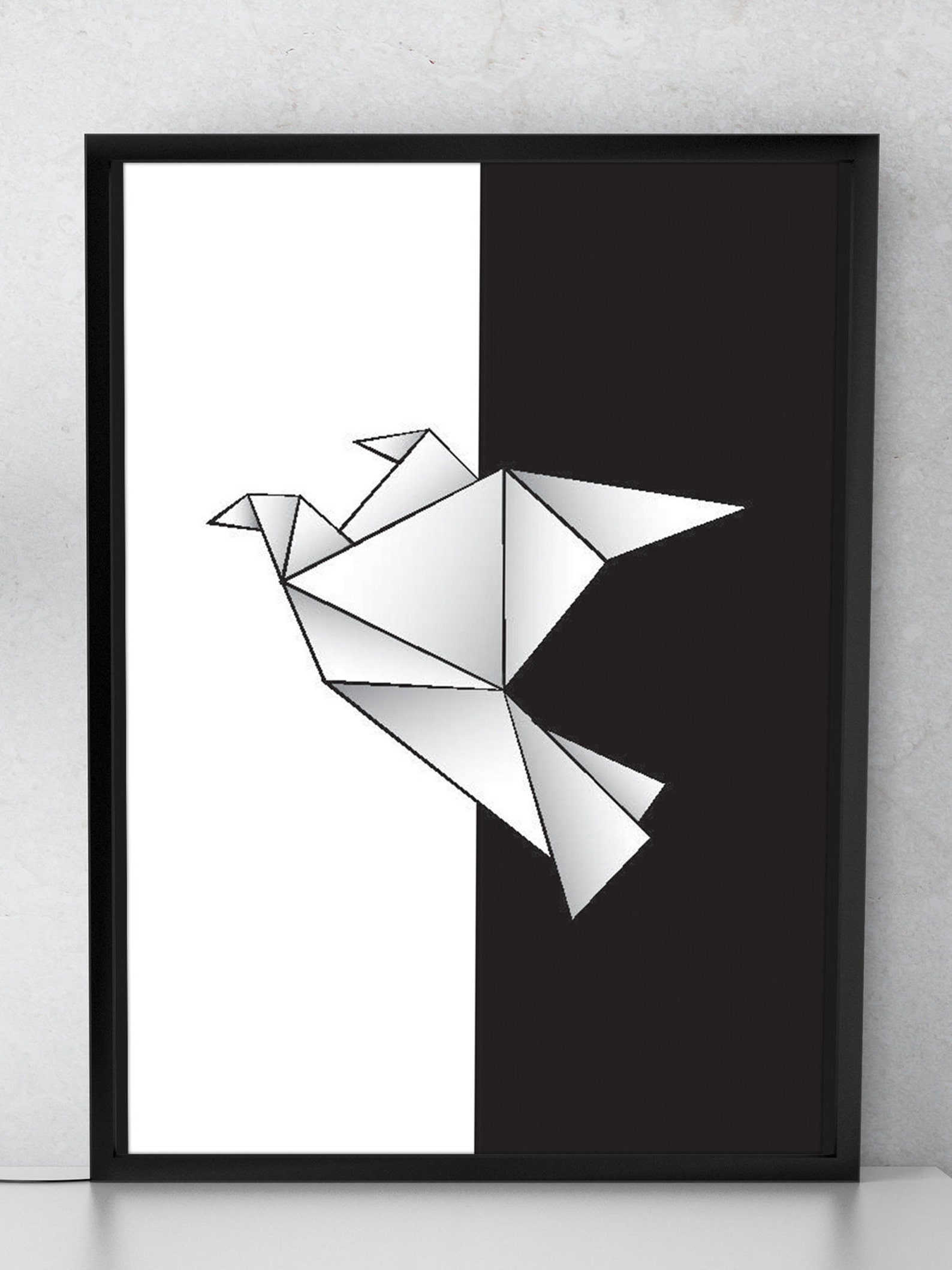 Origami Poster Minimal Wall Decor Japanese Paper Art | Etsy