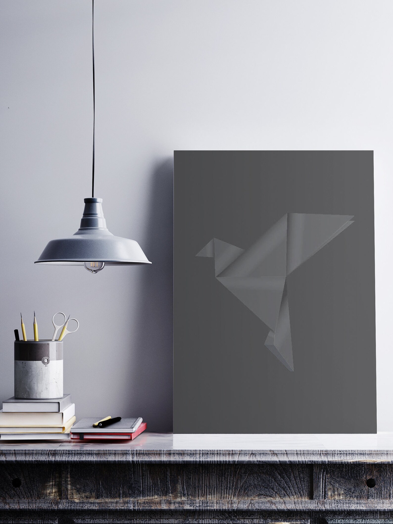 Origami Poster Minimal Wall Decor Japanese Paper Art | Etsy