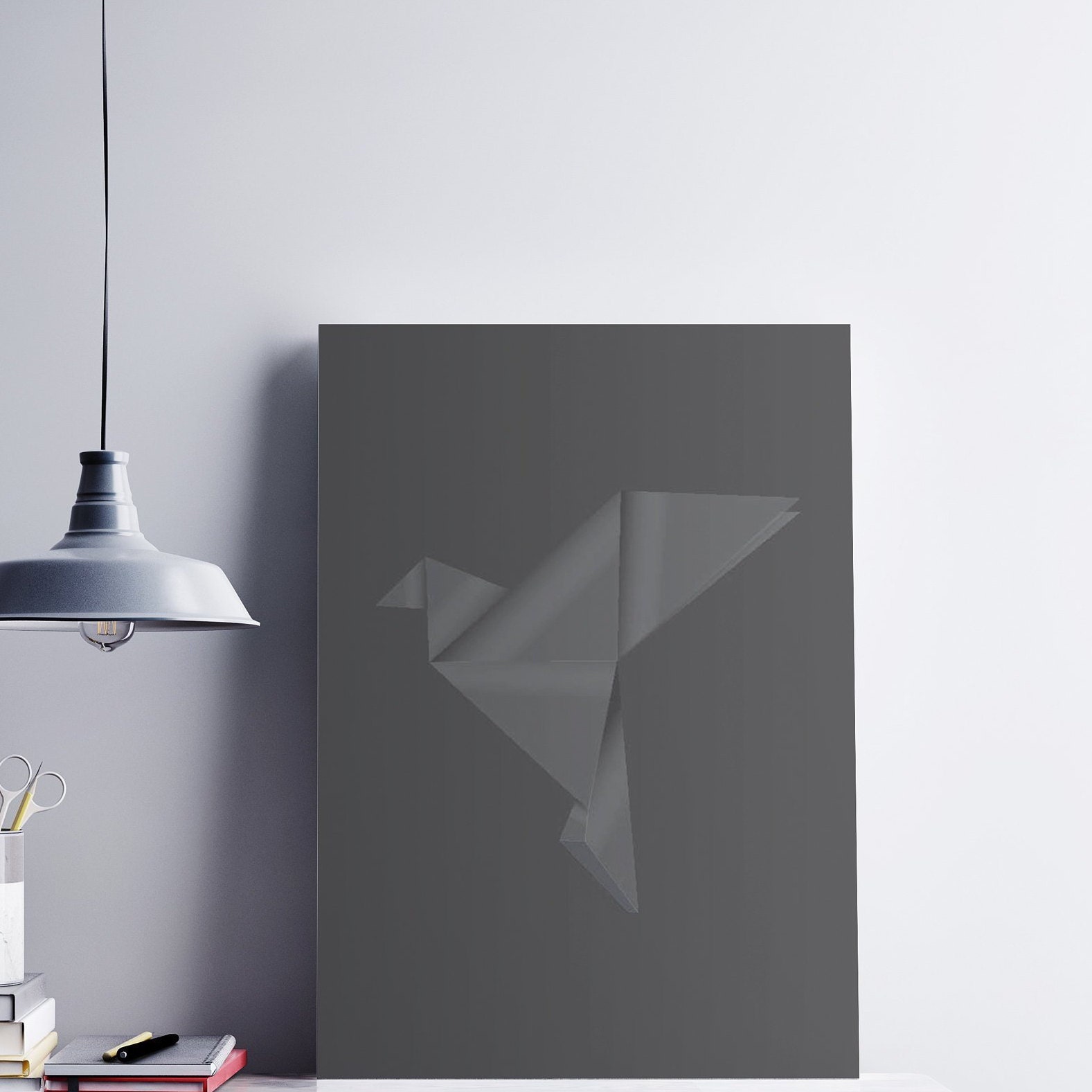 Origami Poster Minimal Wall Decor Japanese Paper Art | Etsy