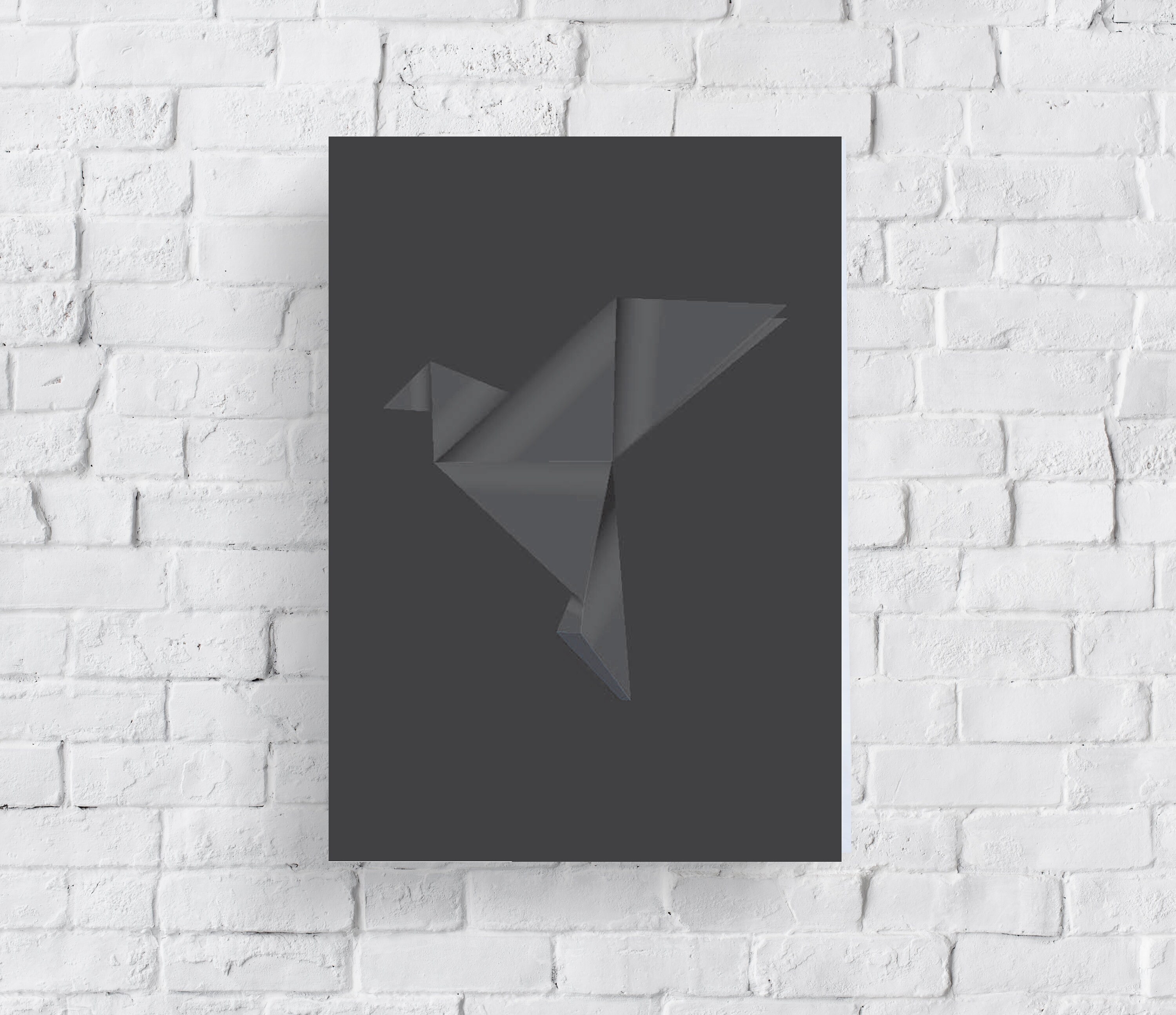 Origami Poster Minimal Wall Decor Japanese Paper Art | Etsy