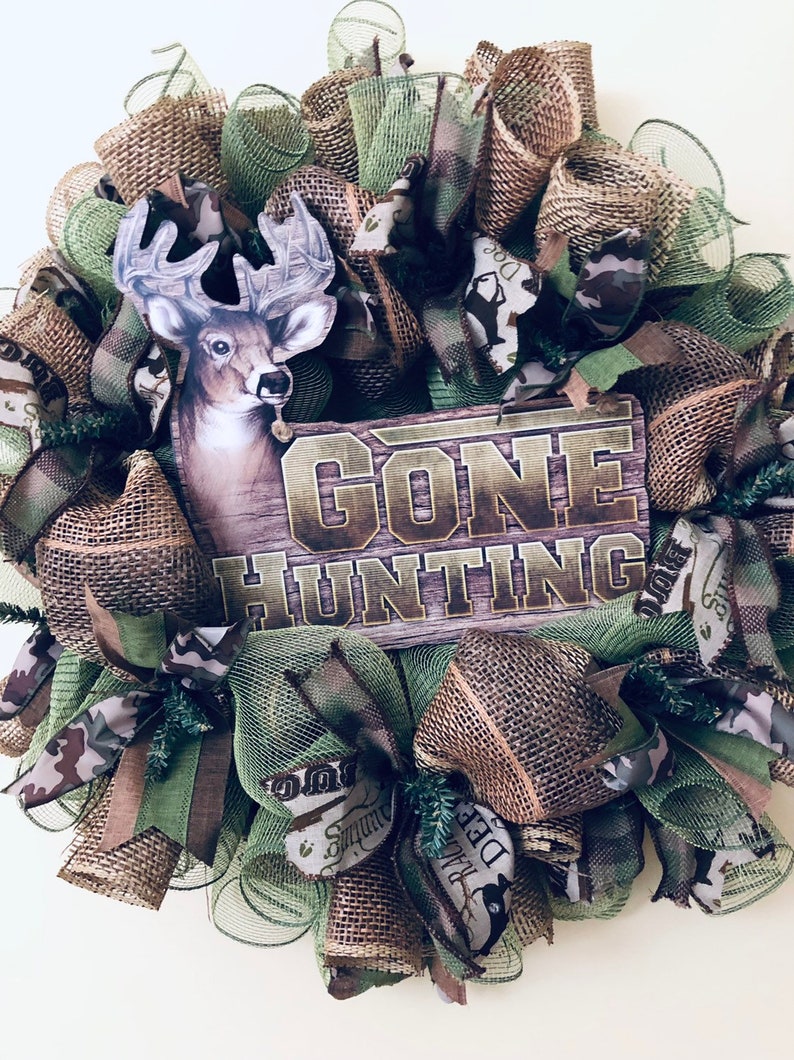 Hunting Wreath Front Door Wreath man Cave Wreath Fishing | Etsy