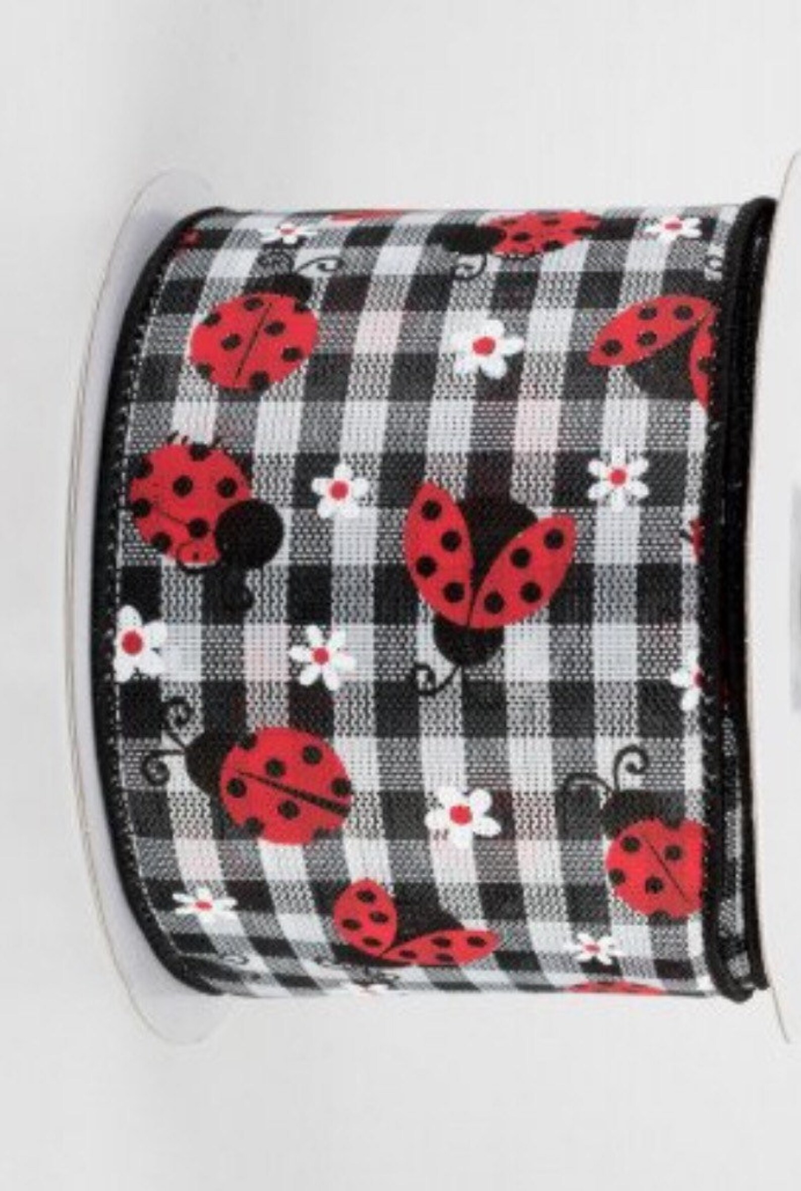 2.5 Mini Ladybugs Check Ribbon 10 Yards | Etsy
