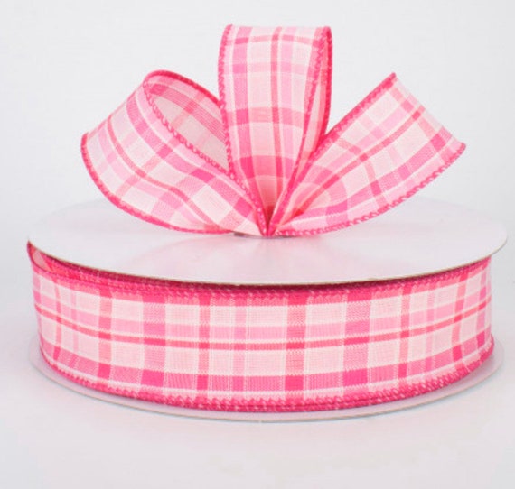 1.5 Spring Plaid Ribbon: Pink 5 Yards | Etsy