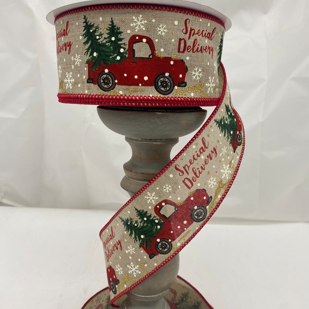 Red Truck Christmas Ribbon - Etsy