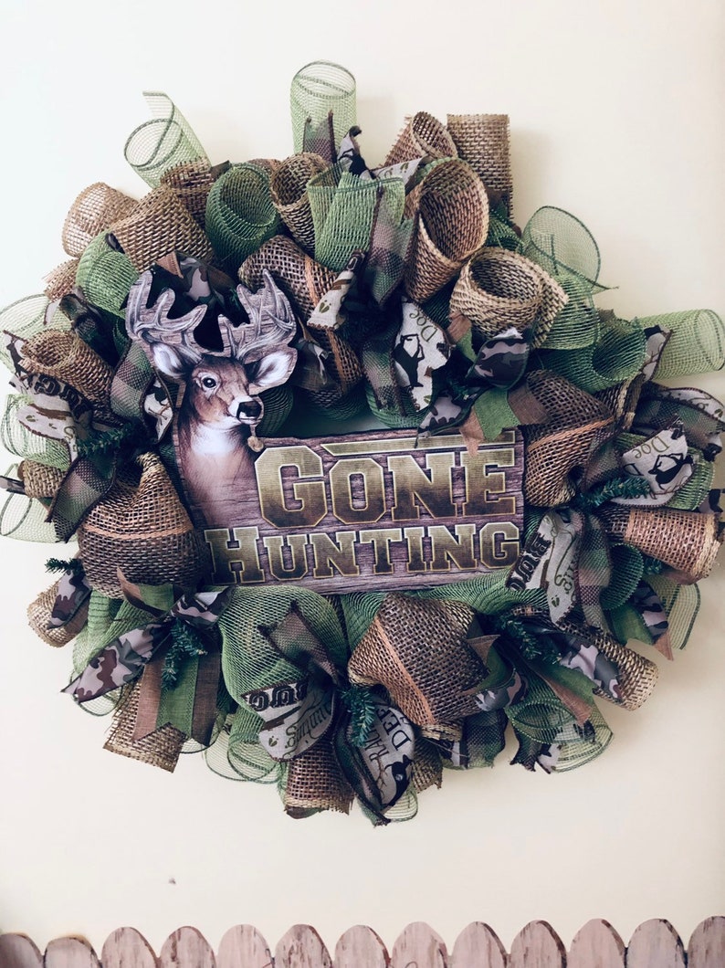 Hunting Wreath Front Door Wreath man Cave Wreath Fishing | Etsy