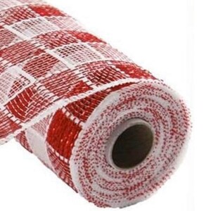 10” Red White Metallic Check Deco Poly Meshitem #: Re1367n5-red-whit - Etsy