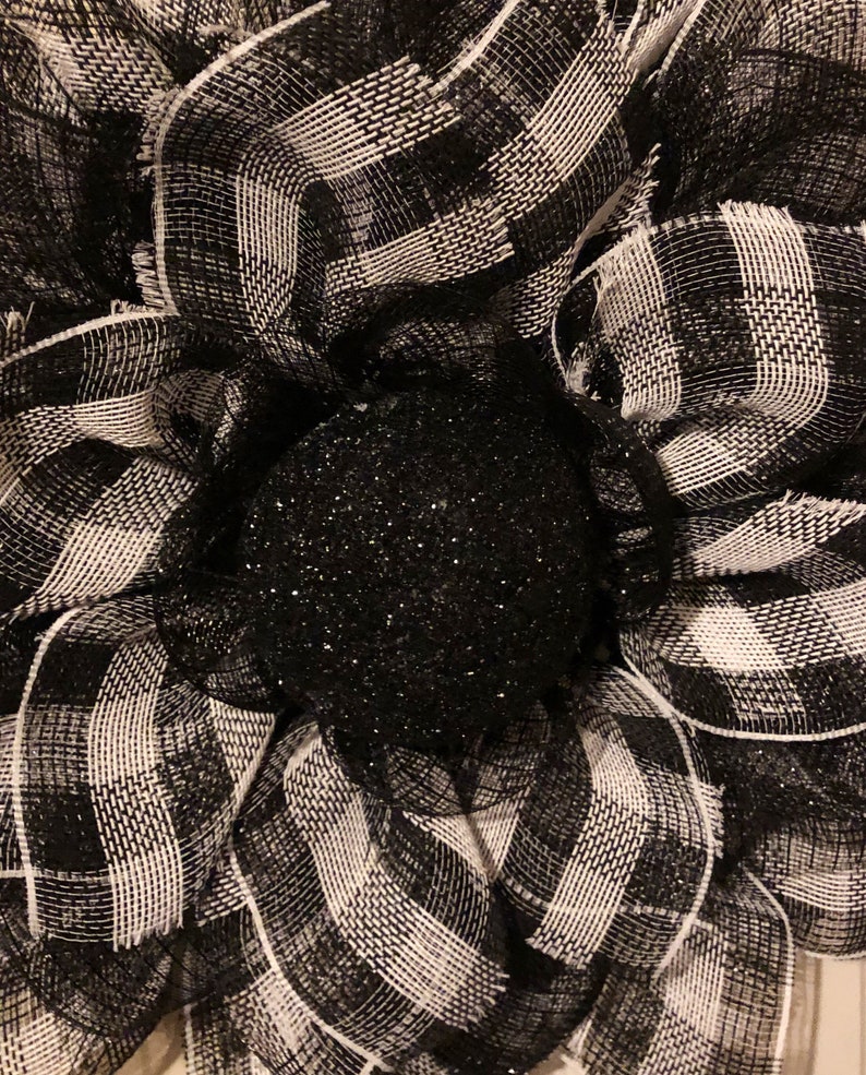 Farmhouse Wreath Decoration Black and White Plaid Buffalo - Etsy