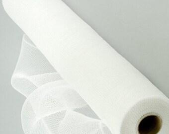 White Deco Mesh Rolls, 21 Inch White Deco Mesh, Deco Mesh Roll, White ...