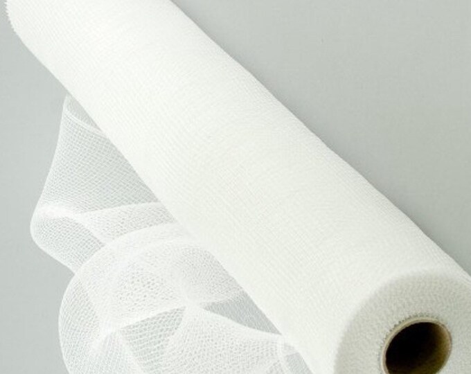 White Deco Mesh Rolls, 21 Inch White Deco Mesh, Deco Mesh Roll, White ...