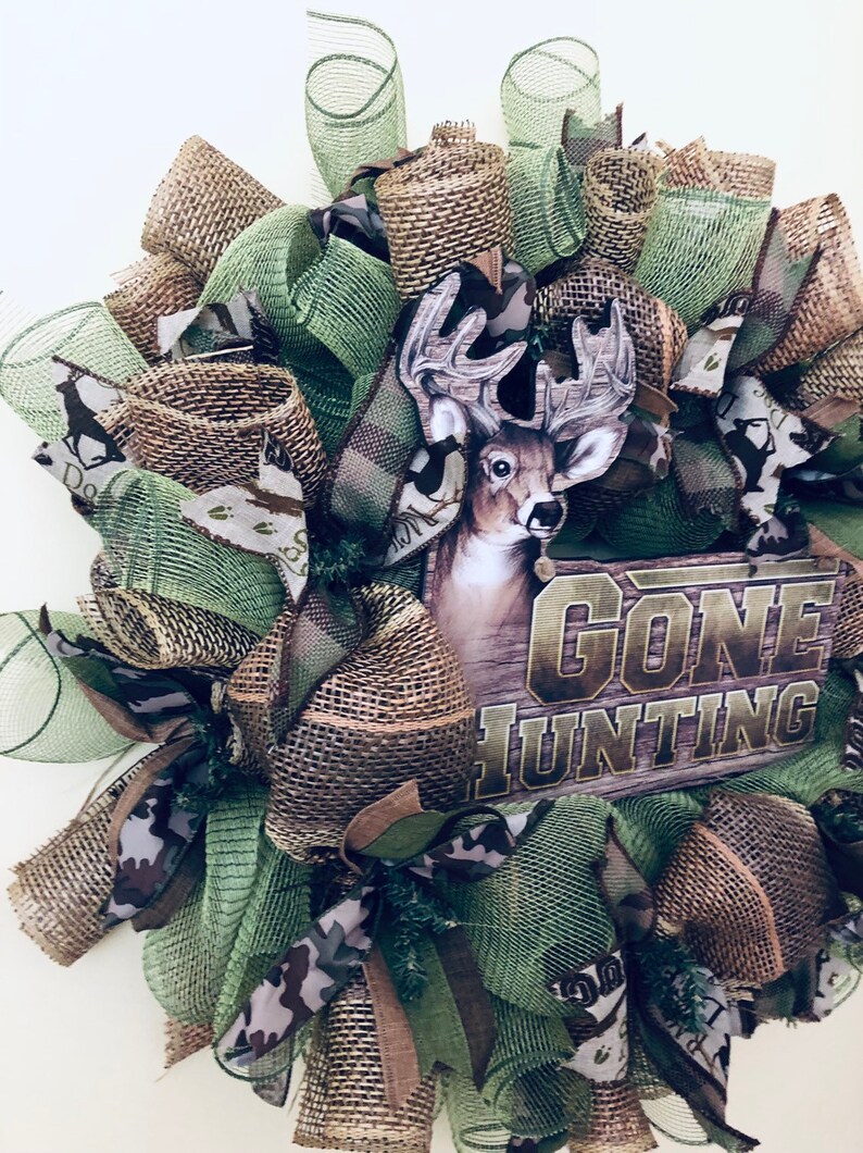 Hunting Wreath Front Door Wreath man Cave Wreath Fishing | Etsy
