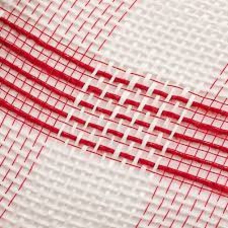 Cotton/ Faux Jute Check Mesh Red/white 10.5x10 - Etsy