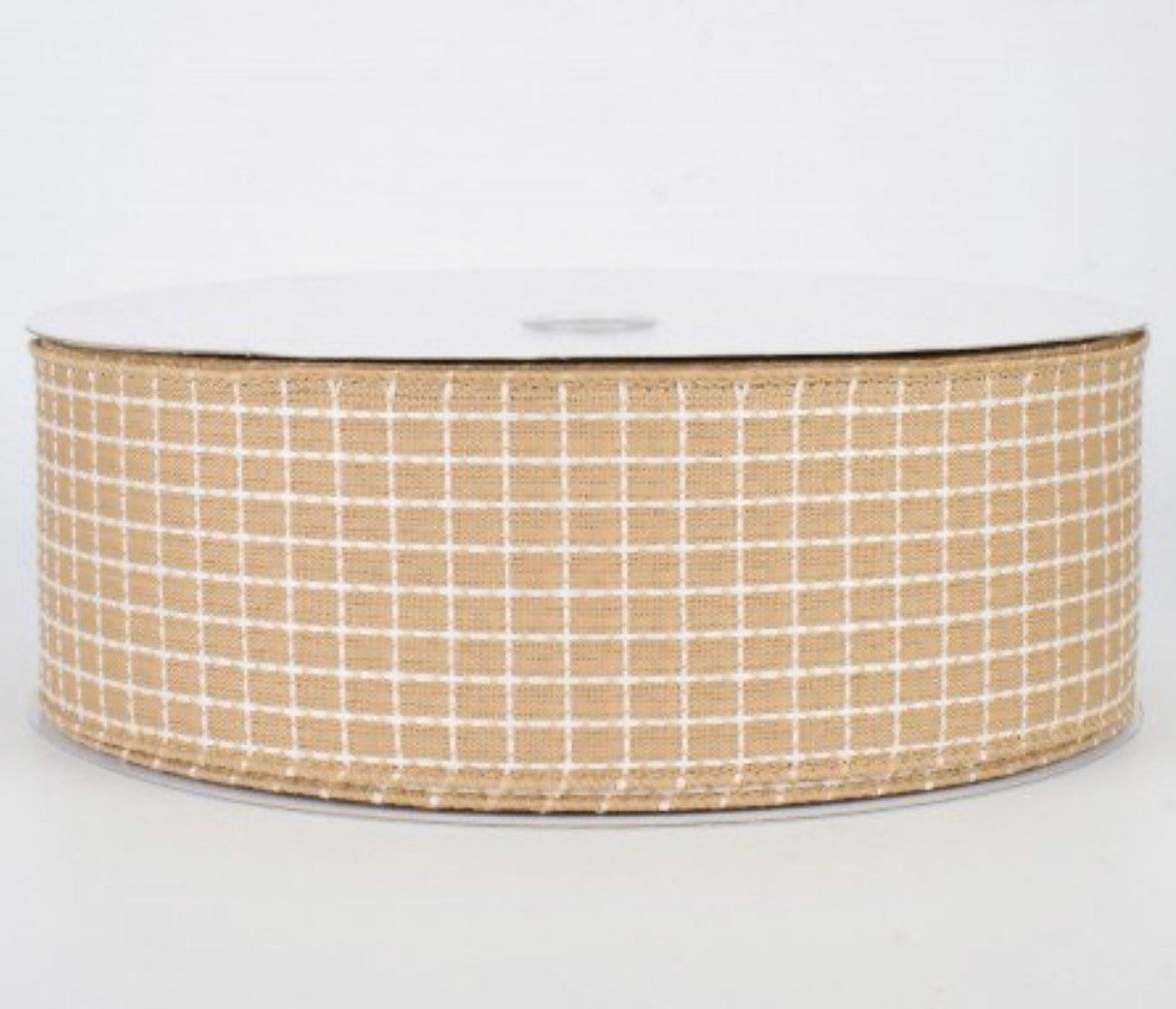 2.5 Embroidered Stitched Squares Ribbon: Natural 5 Yards - Etsy