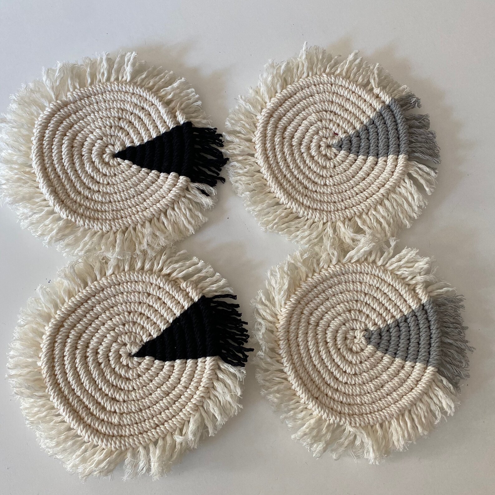 Custom Macrame Coaster set of 4 - Etsy
