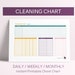 Cleaning Chart Printable Daily-weekly-monthly Chore Chart | Etsy