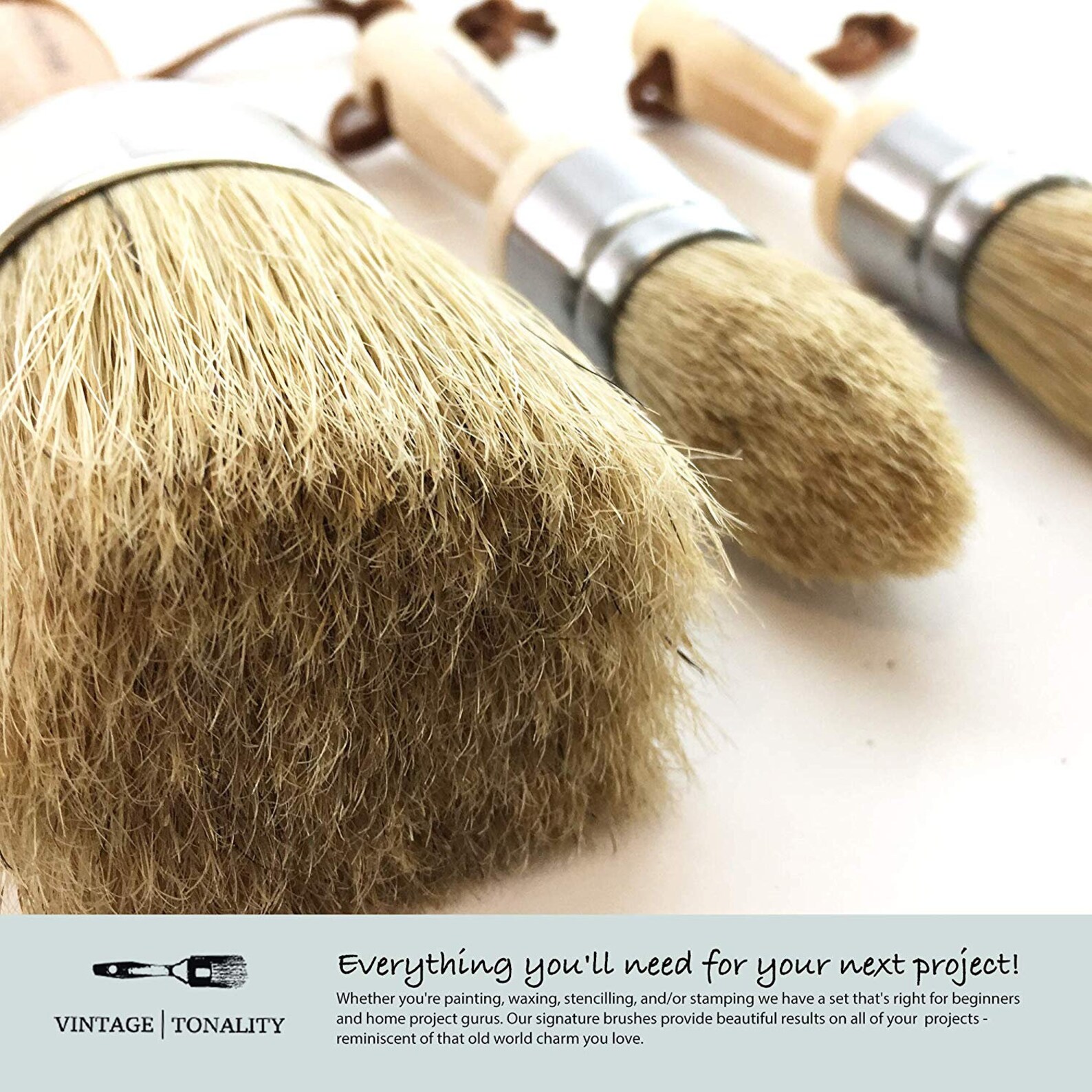 Chalk Wax Paint Brush Set 3 Brushes Starter Kit - Etsy