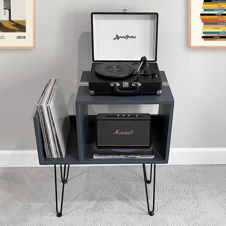 MCM Record Player Stand Build Plans: DIY Vinyl Storage (PDF) - Etsy