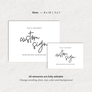 Custom Wedding Sign Template With Handwritten Script Font - Etsy