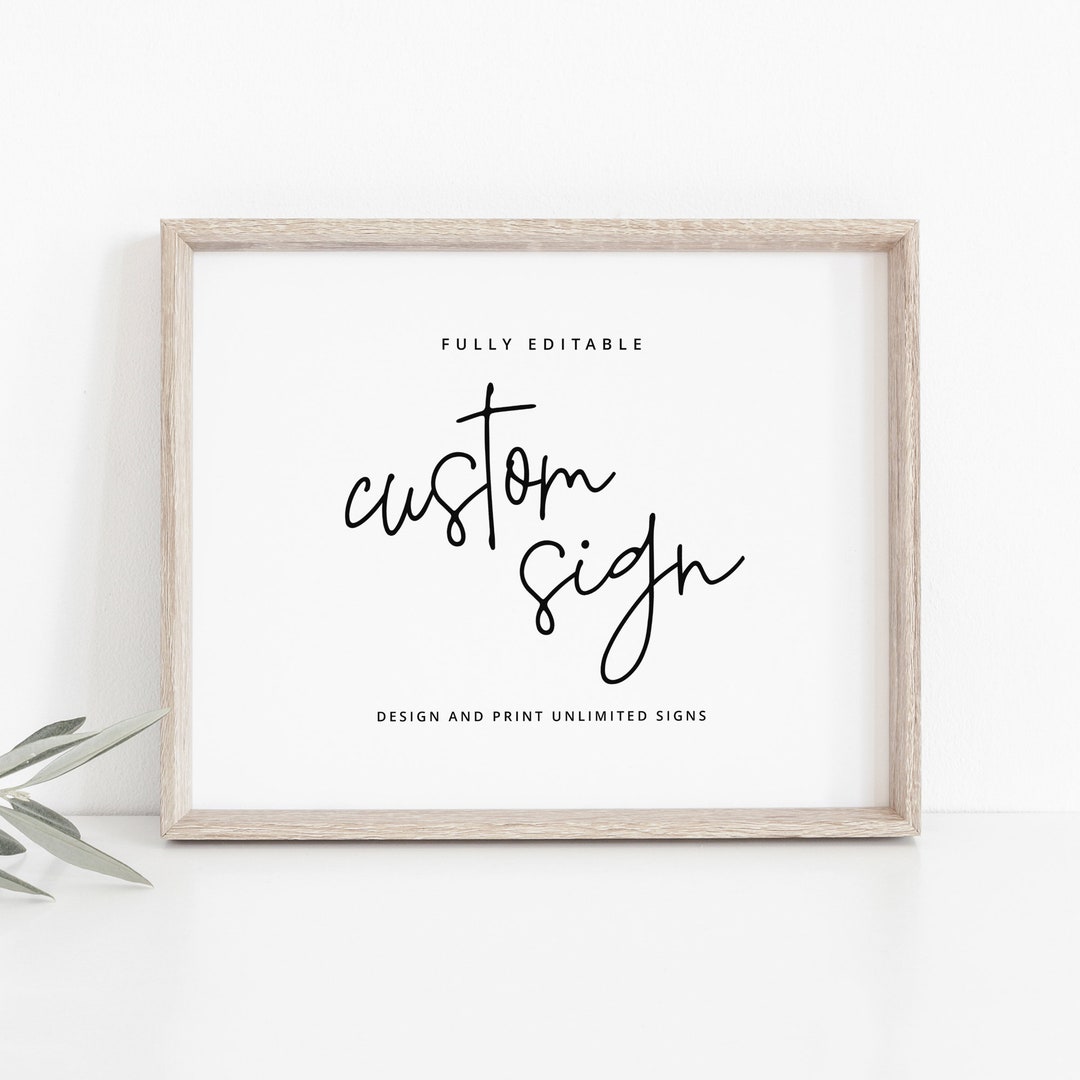 Custom Wedding Sign Template With Handwritten Script Font - Etsy