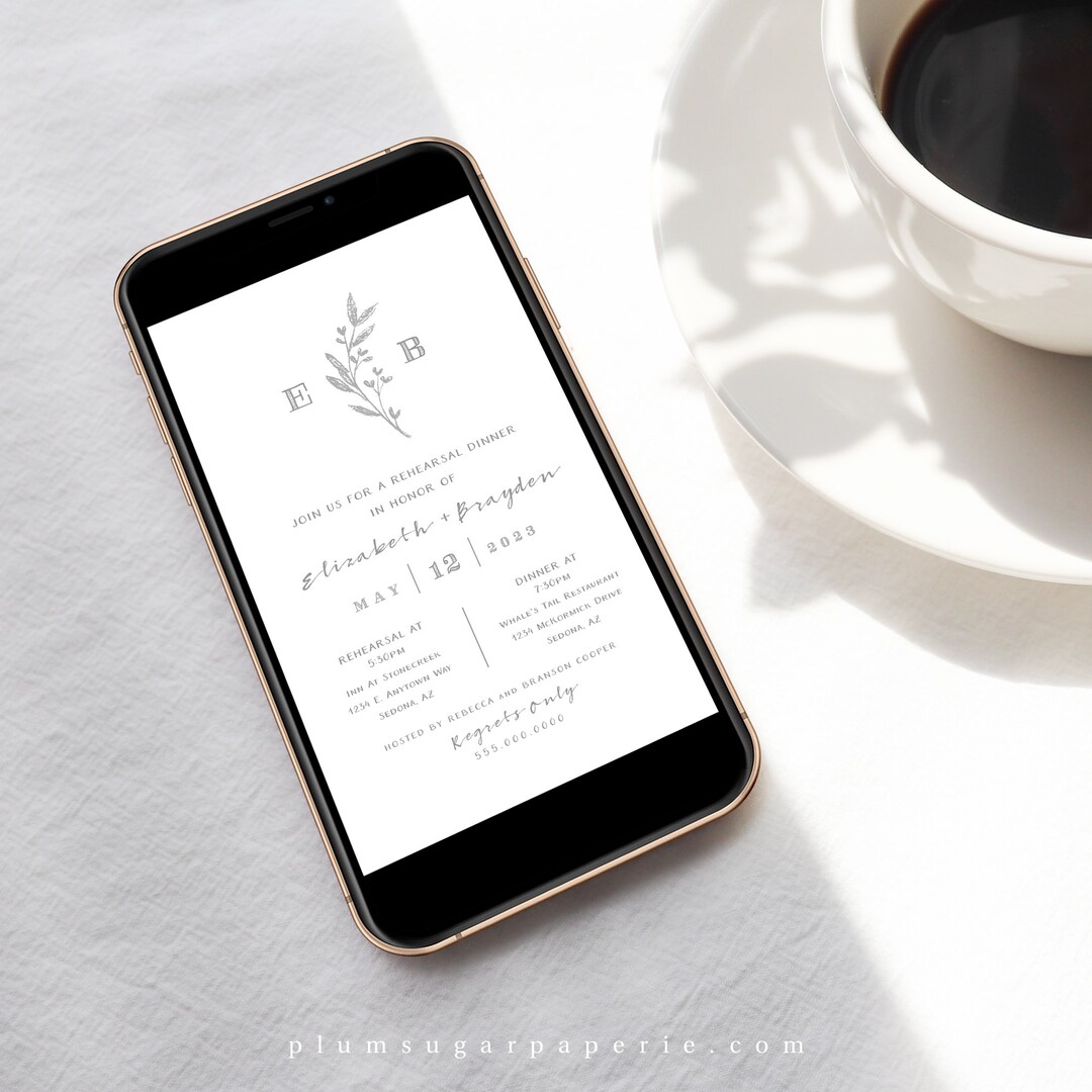 Digital Rehearsal Dinner Invitation Template With Elegant - Etsy