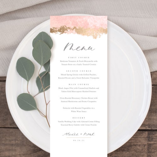 INSTANT DOWNLOAD Wedding Menu Template Printable Menu - Etsy