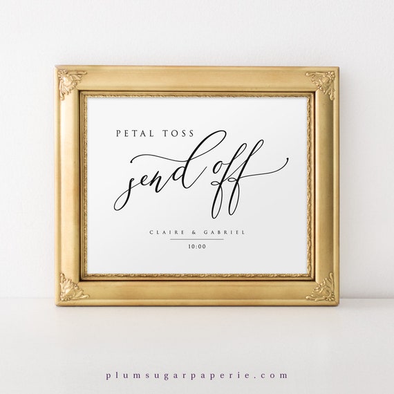 Wedding Petal Toss Send Off Sign Editable DIY Printable | Etsy