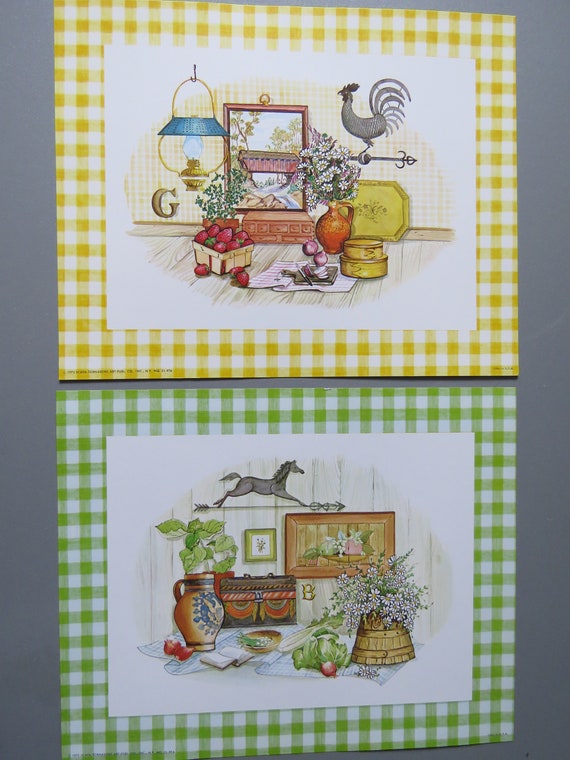 2 Vintage Lithograph Prints Art for Kitchen Decoration 1973 - Etsy